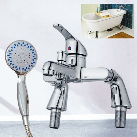 Bath Shower Mixer Tap with Shower Head, 3 Modes Spray, Chrome Filler ...