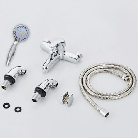 Bath Shower Mixer Tap with Shower Head, 3 Modes Spray, Chrome Filler ...