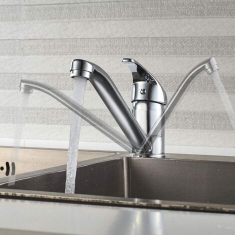 Monobloc Kitchen Tap Sink Hot and Cold Mixer Tap Modern Single Lever ...