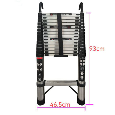 Telescopic Ladder 4.4M Portable Attic Ladder Heavy Duty Stainless Steel ...