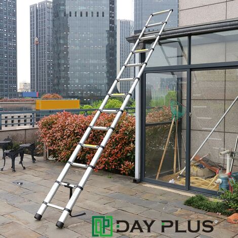 3.8M 12.5FT Aluminum Telescoping Collapsible Roof Climbing Ladder for ...