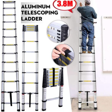 Portable Telescopic Ladder 3.8M(12.5FT) Extendable Ladder Heavy Duty ...