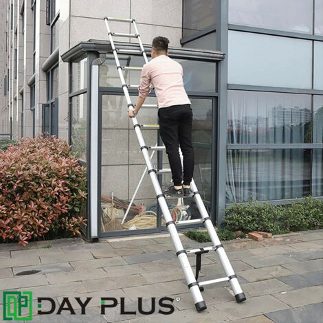 Portable Telescopic Ladder 3.8M(12.5FT) Extendable Ladder Heavy Duty ...