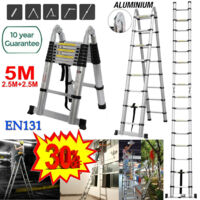 Telescopic Loft Ladder 5M Collapsible Fold Step Securing Bolt 16.5ft ...