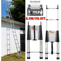 20ft Multi-purpose Aluminium Telescopic Ladder DIY Foldable Extendable ...