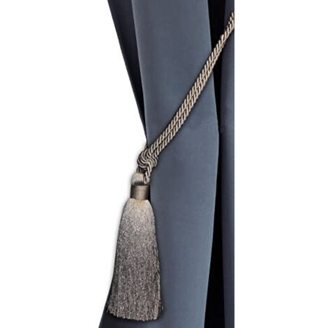 Embrasse à rideaux classique lien torsadé et pompon - Ivoire