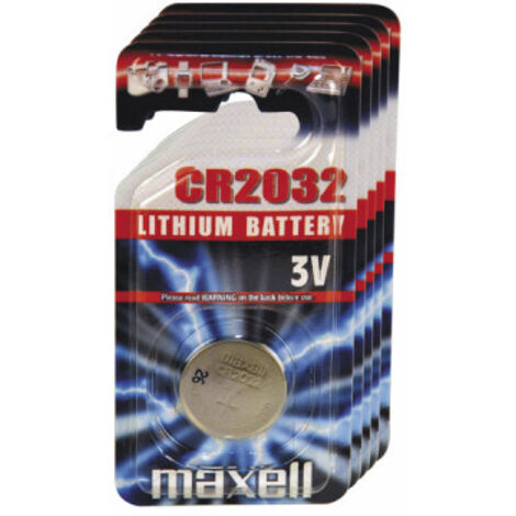Pile lithium type bouton CR2032 3V (X 5) - DIFF