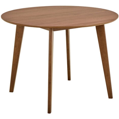Table à manger ronde en bois D105 noyer 4 places - LETA