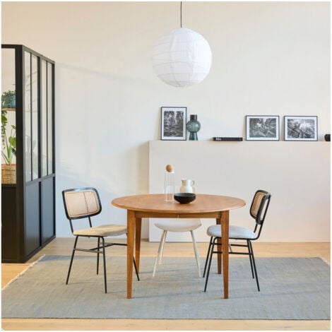 Table ronde extensible bois chêne moyen massif D115 - VICTORIA