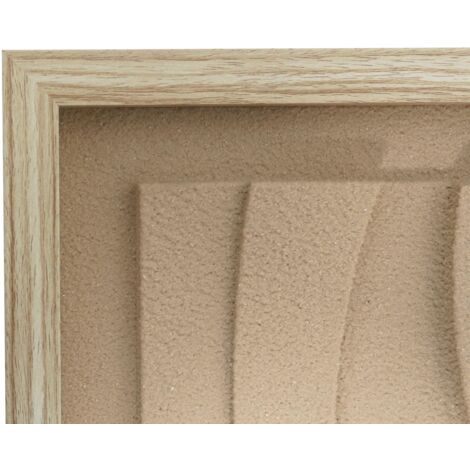 Tableau texturisé avec un design d'ondes en couleur beige et un cadre ...