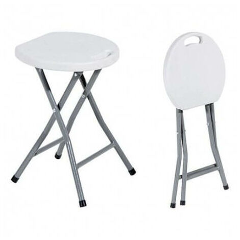 Taburete plegable 'Catering' - Blanco, 33x30x45 cm