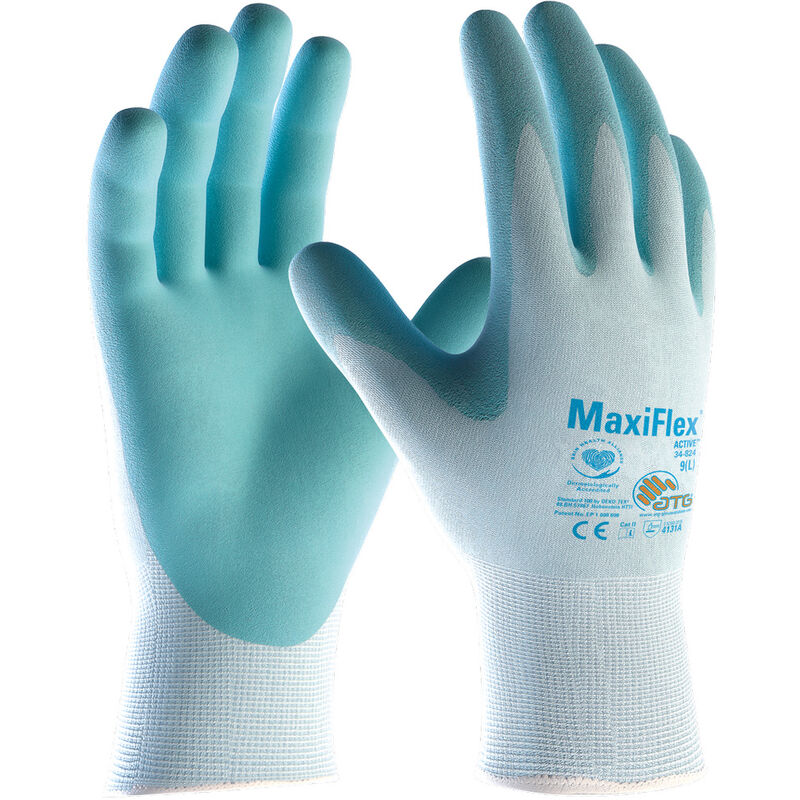 ATG MaxiFlex 34-824 Active Arbeitshandschuhe - 11 (XXL) - Hellblau