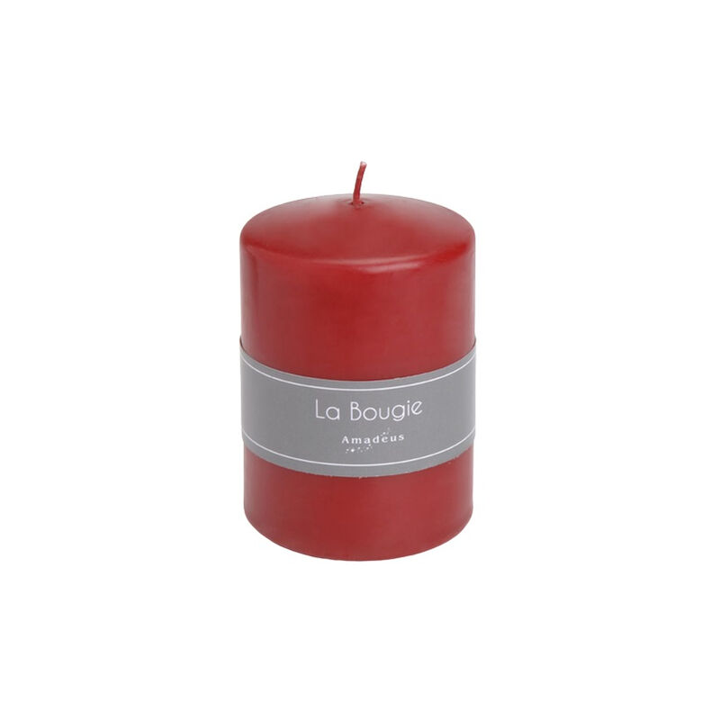 Amadeus - Bougie petit cylindre 7 x 10 cm rouge (lot de 6)