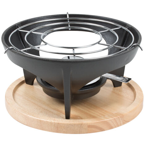 Invicta - Réchaud mixte en fonte sur socle pour fondue