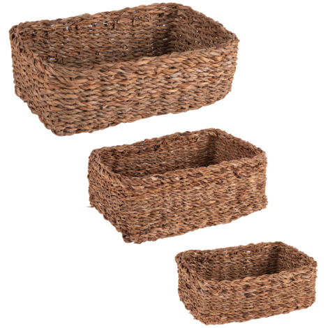Table Passion - Set 3 paniers rectangulaires en jonc de mer