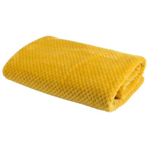 Amadeus - Plaid damier 170x240 moutarde