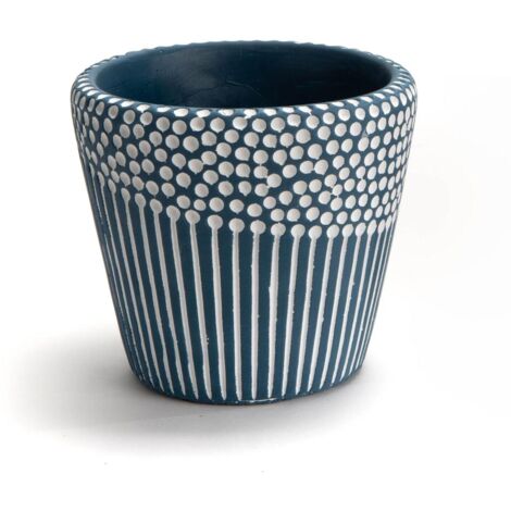 Amadeus - Cache pot Tige bleu grand modèle (lot de 2)