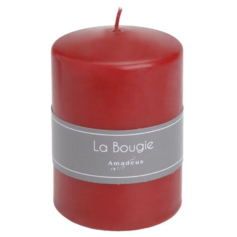 Amadeus - Bougie petit cylindre 7 x 10 cm rouge (lot de 6)
