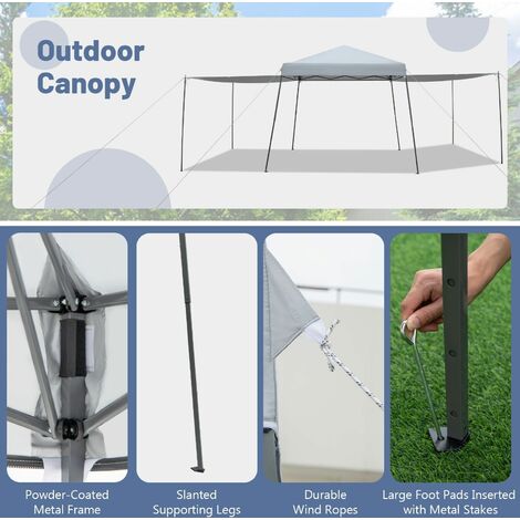 3 X 3M Pop up Gazebo Height Adjustable Slant Leg Canopy Tent With 2 ...