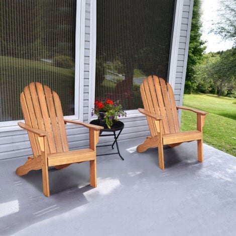 Garden Adirondack Chair Acacia Wood Patio Adirondack Chair w Slatted Seating
