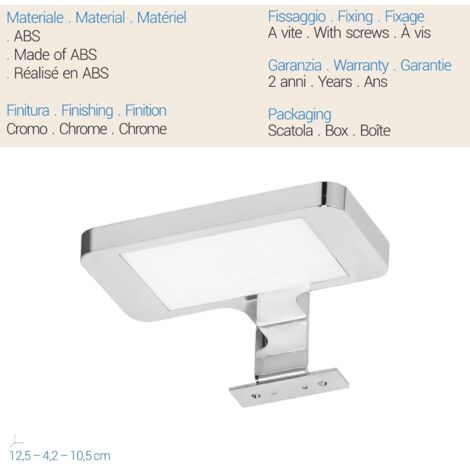 Led lampe für Badezimmerspiegel Bad strahler applique rechteckig 6.0 6W ...