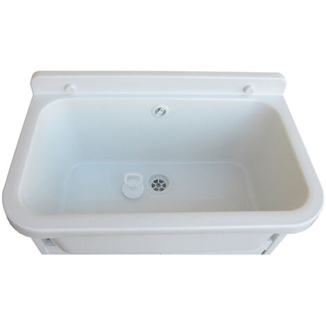 Platzsparende Waschtischeinheit aus PVC 55x35 cm Weiss mod. Orazio