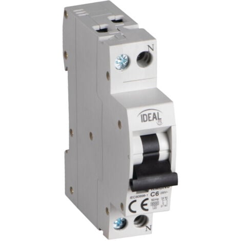 interruttore magnetotermico 6ka 1p+n cortocircuito din 1 modulo 6A