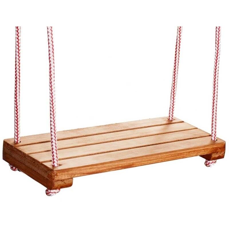 Balançoire en bois - 42x18 cm - laquée - rouge blanc