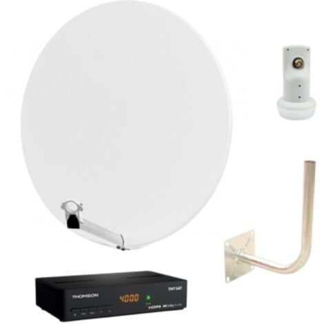 Pack HDSAT Parabole Satellite Fibre Blanche 85 cm + LNB Single + Décodeur Satellite HD TNTSAT ...