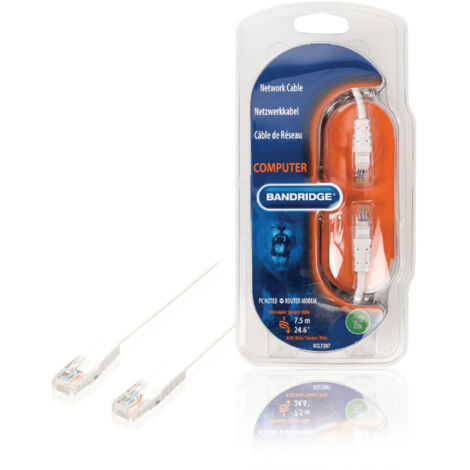 BANDRIDGE Câble Réseau CAT5e UTP RJ45 (8P8C) Mâle - RJ45 (8P8C) Mâle 7. ...