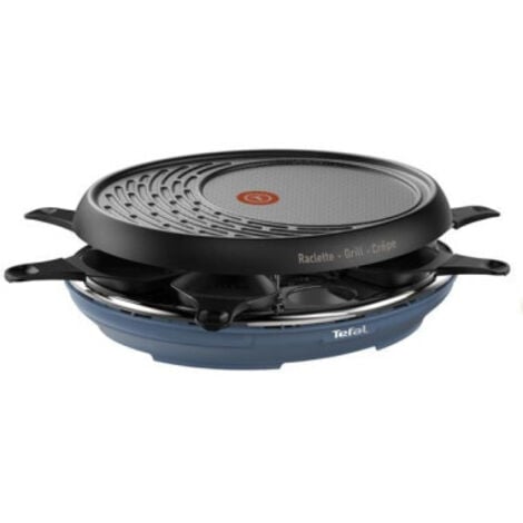 TEFAL Appareil à Raclette Grill Crêpe Bleu acier/ 1050W 8 pers ...