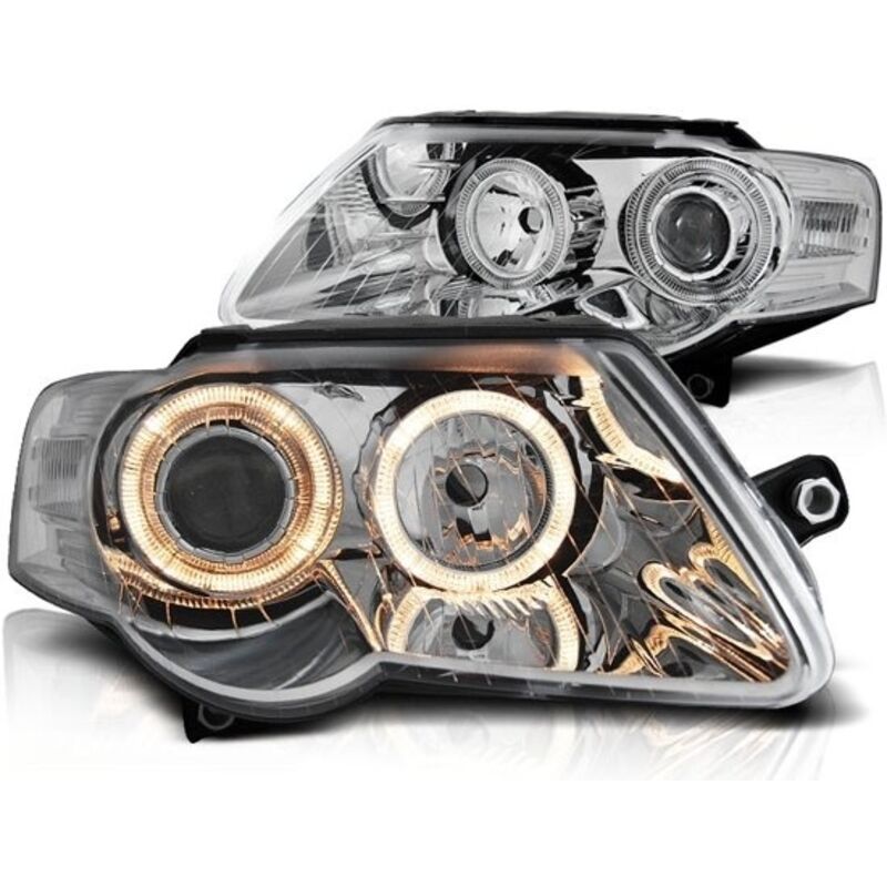 Scheinwerfer Dual Halo Felgen VW PASSAT B6 3C 03 05-10 ANGEL EYES CHROME