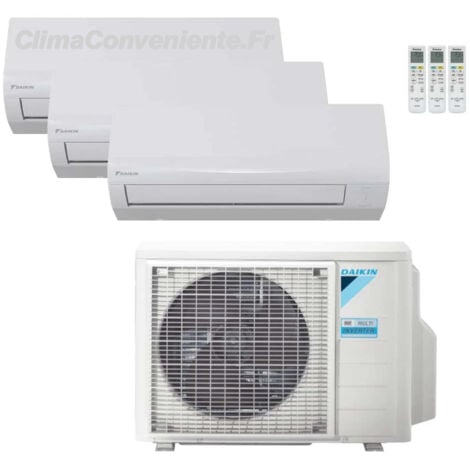 Climatiseur Trial Split Réversible Daikin Sensira 9000-9000-9000 BTU Inverter Wi-Fi (3MXF52A ...