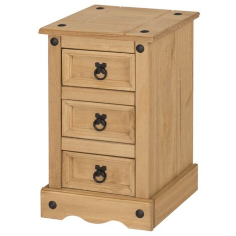 Corona Narrow 3 Drawer Bedside