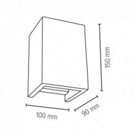 Applique Murale Salon et Couloir Béton Blanc BLOCK 2x6w Cube GU10 ...