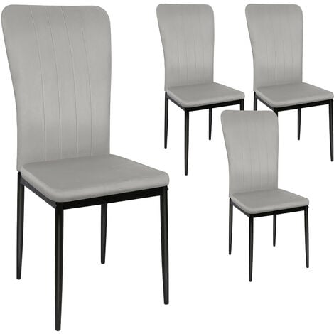 Set 4 sedie pranzo, sedie imbottite con gambe in metallo, sedie soggiorno, sedie cucina, morbido ...