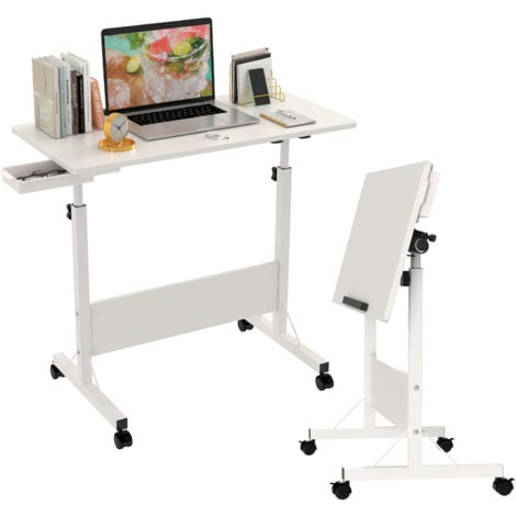 Haloyo® Scrivania per computer mobile regolabile in altezza con rotelle ...