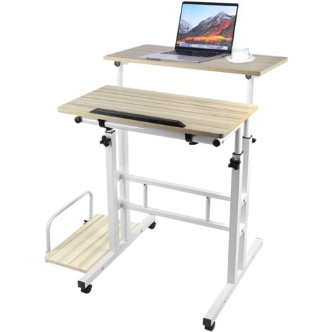 Scrivania per computer con 4 ruote, scrivania da gioco, scrivania da ...
