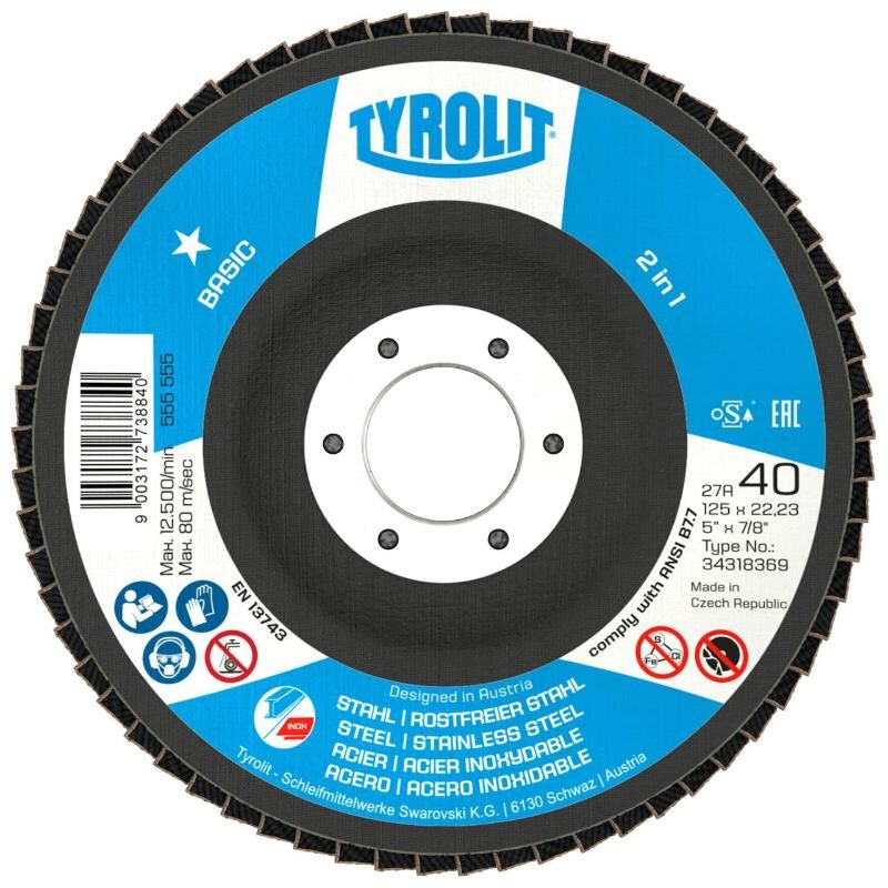 TYROLIT disco laminas 27cla 125x22,23 za120q-b 34318392 , Disco Laminas ...
