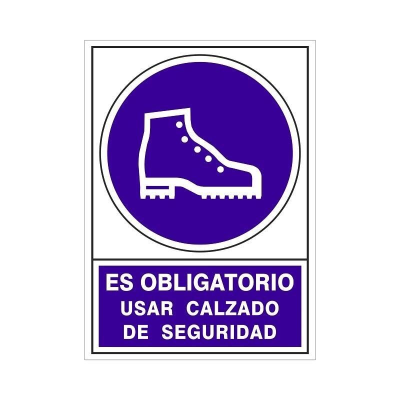 señal 633 adhesiva 105x74 ''es obligatorio usar calzado de seguridad''