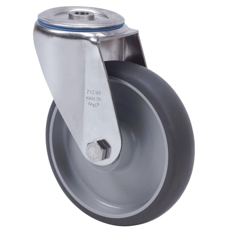 rueda giratora aguj.m12 inox.20zvli125-pgzr poliamix-goma gris inyect ...