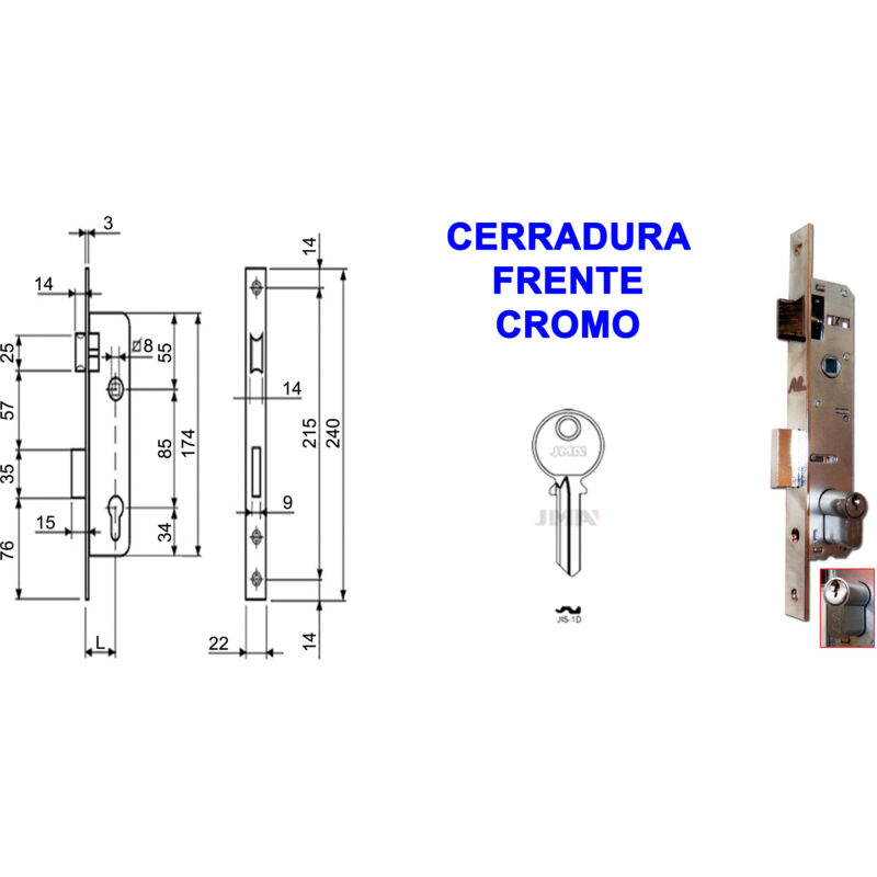 AVL avl cerradura 8805 l-25 frente cromo cilindro pera , avl cerradura ...