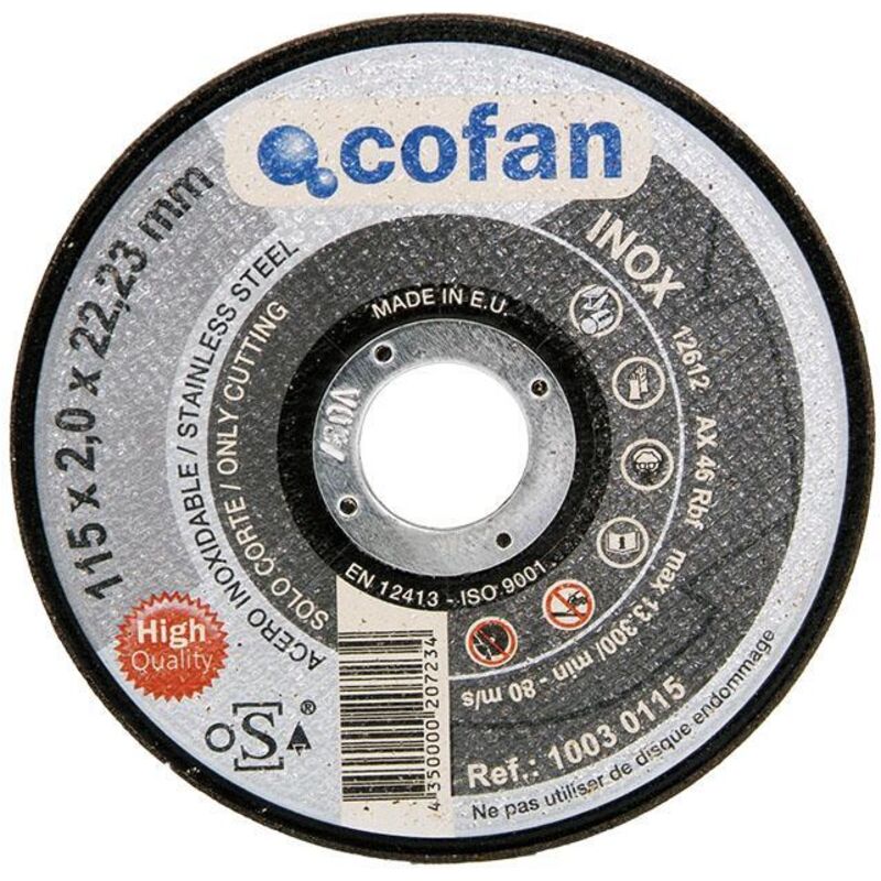COFAN disco corte - 180x2,5x22,23 inox profes. , Discos de corte ...