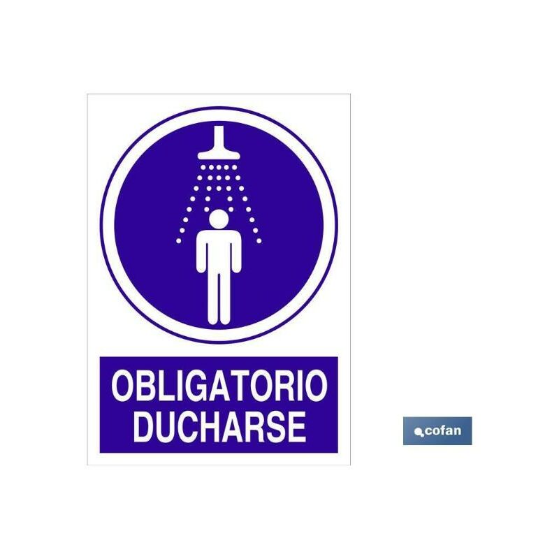 PLIMPO señal adhesiva 297x210mm obligatorio ducharse