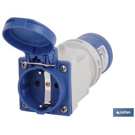 COFAN adaptador industrial clavija-base schuko ip44 16a 230v