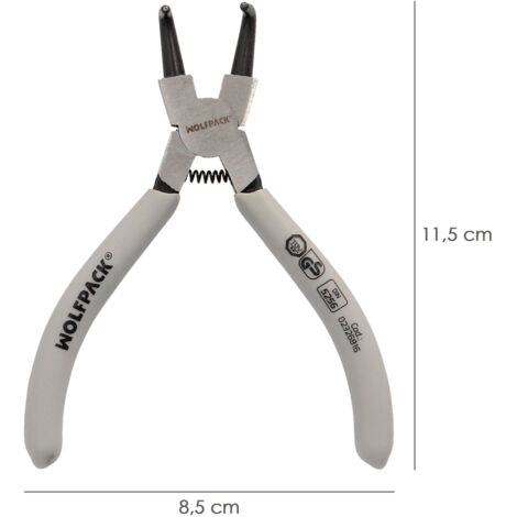 alicates arandelas interiores curvo 125 mm. acero din 5254. anillos de ...