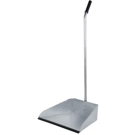 COFAN recogedor industrial galvanizado con goma y mango curvo