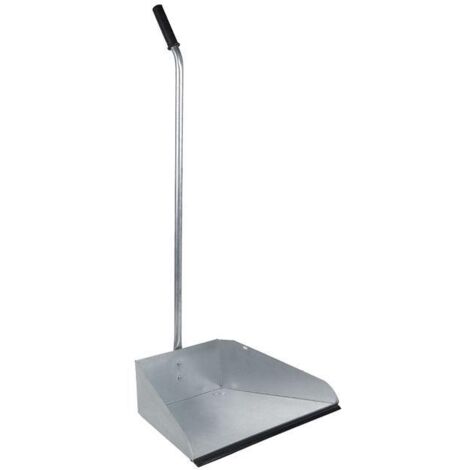 COFAN recogedor industrial galvanizado con goma y mango curvo