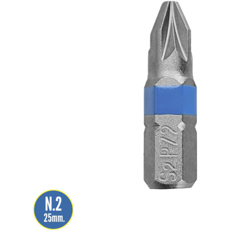 puntas destornillador pozidriv nº 2 (2 piezas). acero s2 al cromo ...