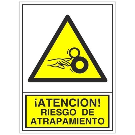 señal 398 adhesiva 105x74 ''r.atrapam.'' ­peligro riesgo de ...